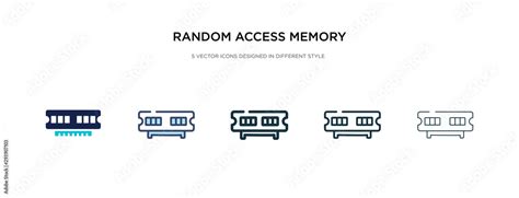 random access memory chip icon in different style vector illustration