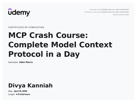 Udemy Course Completion Certificate Divya Kanniah