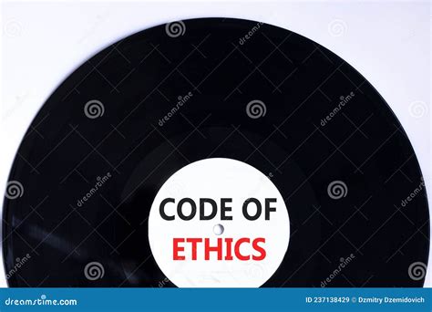 Code Of Ethics Symbol Concept Words Code Of Ethics On Retro Black Vinyl Disc Beautiful White
