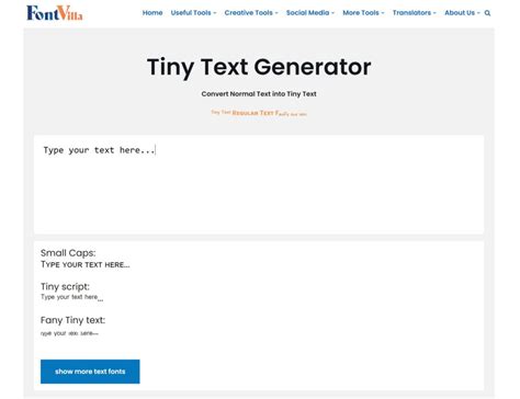 Tiny Text Generator [ʲᵘˢᵗ Copy ᵃⁿᵈ Paste] Free