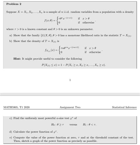 Solved Problem 2 Suppose X X1 X2 X Is A Sample Of Chegg Com