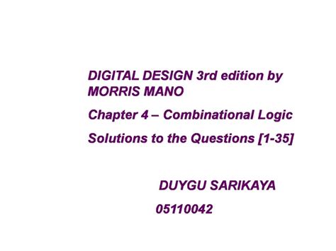 Ppt Digital Design 3rd Edition By Morris Mano Chapter 4 Combinational