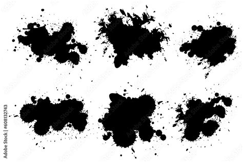 Ink Drops And Splashes Blotter Spots Liquid Paint Drip Drop Splash