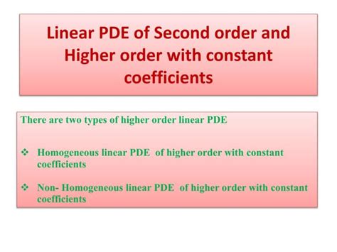 Solution To Second Order Pde Pptx Physics Science