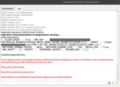 python error installing co registration plugin in qgis ubuntu