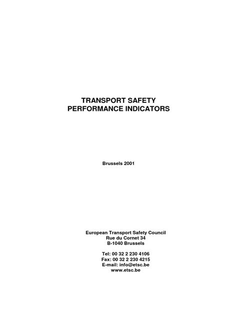 Pdf Transport Safety Performance Indicators Dokumentips