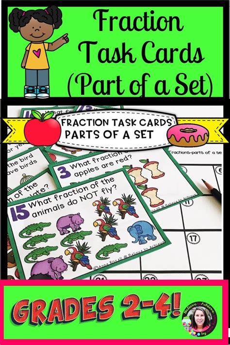 Fractions Of A Set Task Cards Denominators To 12 Printable And Digital Fractions Task Cards