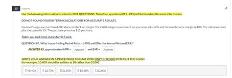 Solved 4 ﻿pointsuse The Following Information To Solve For