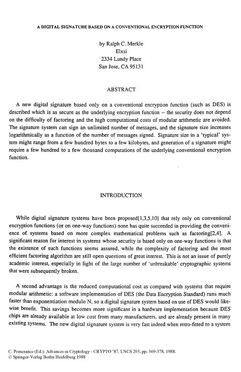 A Digital Signature Based On A Conventional Encryption Function PDF