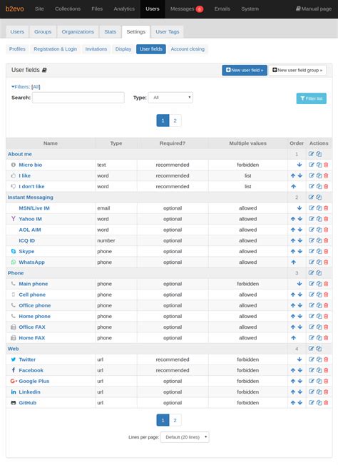 User Fields B2evolution Cms User Manual