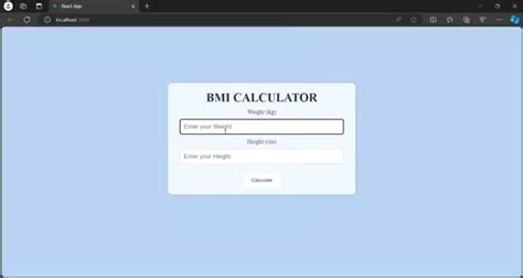 Developed A Bmi Calculator Using Reactjs Karthiga R Posted On The Topic Linkedin