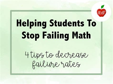 Helping Students To Stop Failing Math
