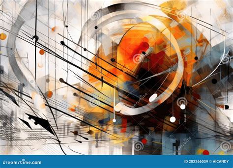 Symphony Of Musical Notes Visualized Through Abstract Lines And Shapes Capturing The Essence Of