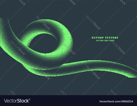 8 Bit Pixel Art Style Bitmap Texture Curl Form Vector Image