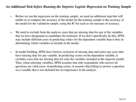 ppt stepwise binary logistic regression powerpoint presentation free
