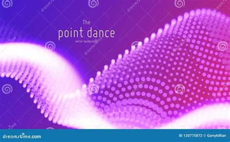 vector abstract violet particle wave points array shallow depth of field futuristic