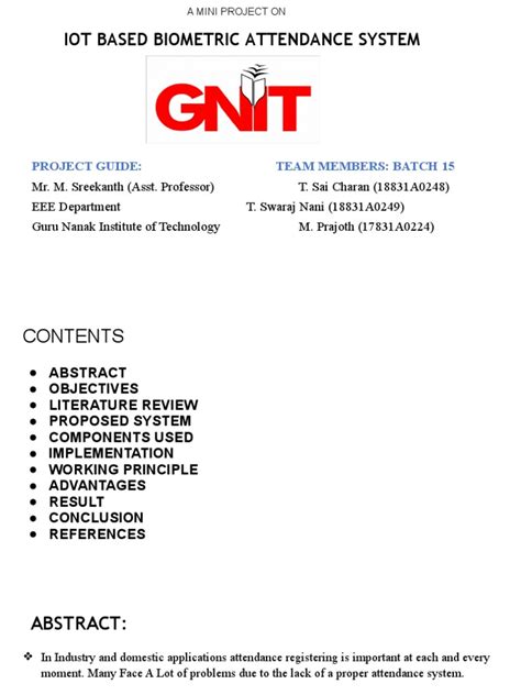 Iot Based Biometric Attendance System Pdf Internet Of Things Battery Charger