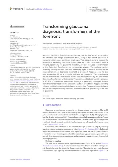 Pdf Transforming Glaucoma Diagnosis Transformers At The Forefront