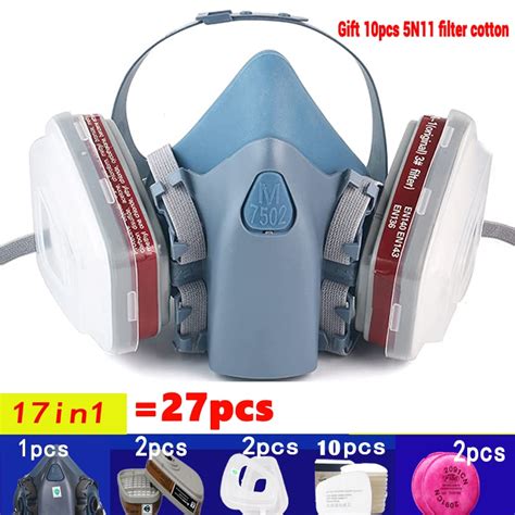 7502 호흡기 마스크 보호 마스크 산업 페인팅 스프레이 먼지 가스 마스크 3m 501 5n11 6001cn 화학 하프 페이스 마스크 Aliexpress