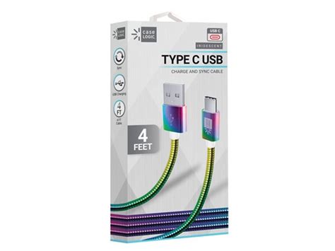 Case Logic 4ft Iridescent Usb A Usb C Cable