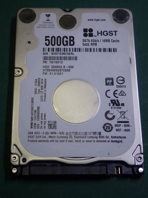 Yahoo!オークション - Hitachi 2.5インチHDD SATA HTS545050B7E660 500...