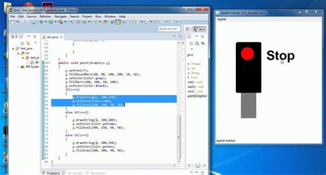 28 traffic signal using thread and applet by sudhakar youtube
