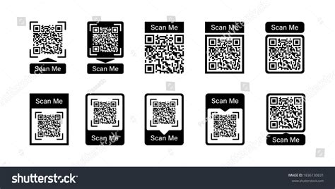 Qr Code Frame For Scan Black Icon On White Vector Ima