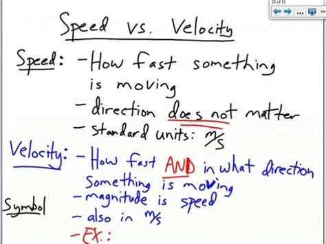 Speed And Velocity Symbol