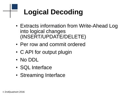 Logical Replication In Postgresql Flossuk 2016 Ppt