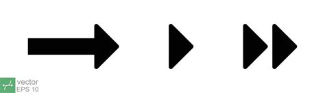 Arrow Vector Icon Collection Right Left Up Down Different Black Direction Sign Element