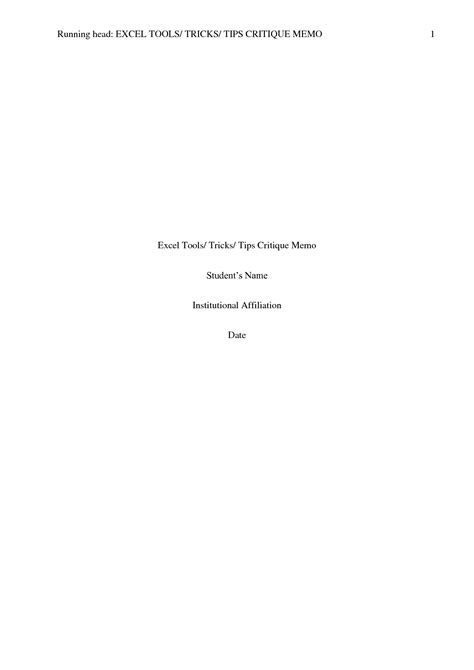 SOLUTION Excel Tools Memo Studypool