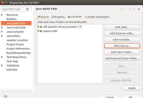 筆記 安裝opencv java以及eclipse 相關設定 linux