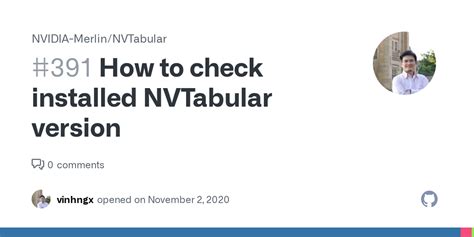 How To Check Installed Nvtabular Version · Issue 391 · Nvidia Merlin