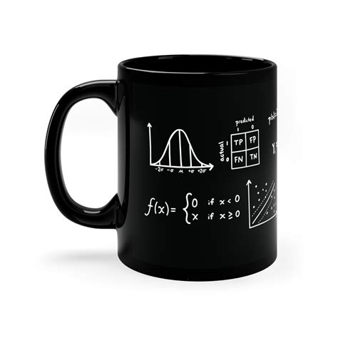machine learning graphs and equations black mug 11oz etsy