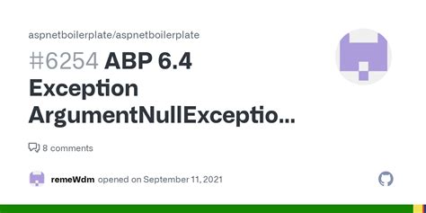 abp 6 4 exception argumentnullexception value cannot be null parameter ordering · issue