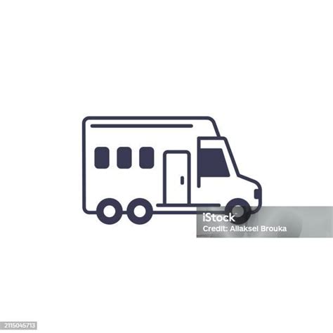 캠핑카 아이콘 캠핑 밴 또는 Rv 자동차 흰색 0명에 대한 스톡 벡터 아트 및 기타 이미지 0명 교통수단 디자인 Istock