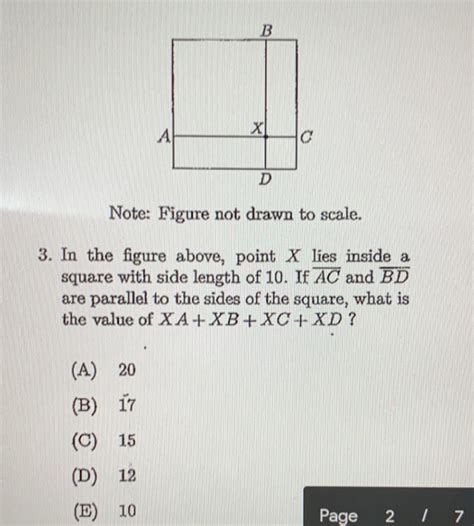 solved note figure not drawn to scale 3 in the figure above point x lies inside a square