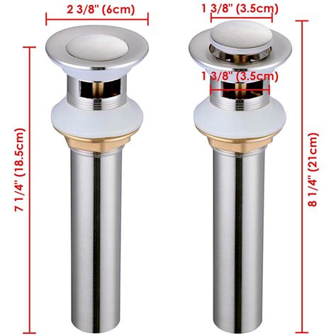 1 12 Bathroom Sink Overflow Or Non Overflow Brass Pop Up Drain