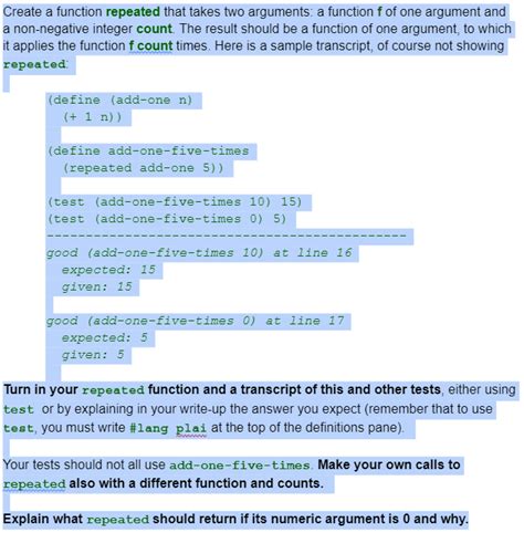 Solved Create A Function Repeated That Takes Two Arguments