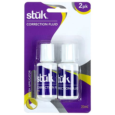 Correction Fluid 20ml 2pk The Reject Shop