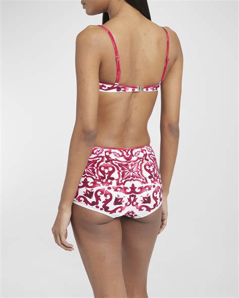 Dolceandgabbana Majolica Print Balconette Two Piece Swimsuit Neiman Marcus
