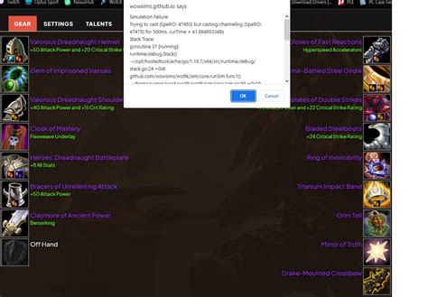 Crash Report 964726203 · Issue 1589 · Wowsimswotlk · Github