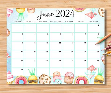 Free Printable Calend June 2024 Pinterest Printable Calendar