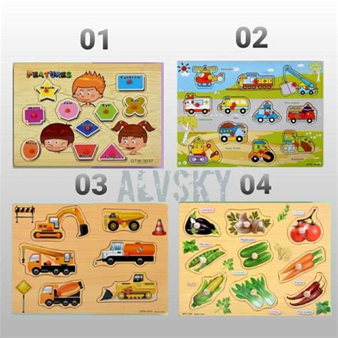 Puzzle Kayu Knob Mainan Edukasi Puzzle Kayu Puzzle Kayu Lazada Indonesia