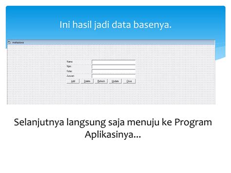 membuat data base pada visual basic 6 0 pptx