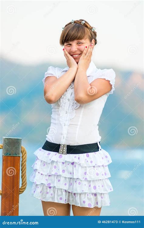 Portrait Of A Embarrassed Girl Stock Image Image 46281473