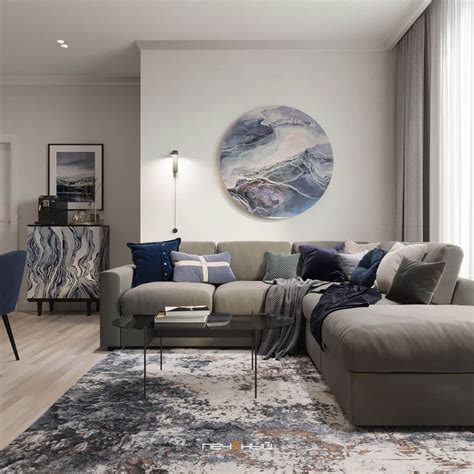 Серо синий интерьер «Печёный House Styles Interior Design Living Room