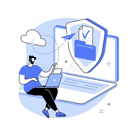 Secure File Sharing Abstract Concept Vector Illustration Stock Vector