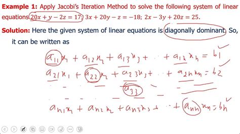 Jacobi Iteration Method Youtube