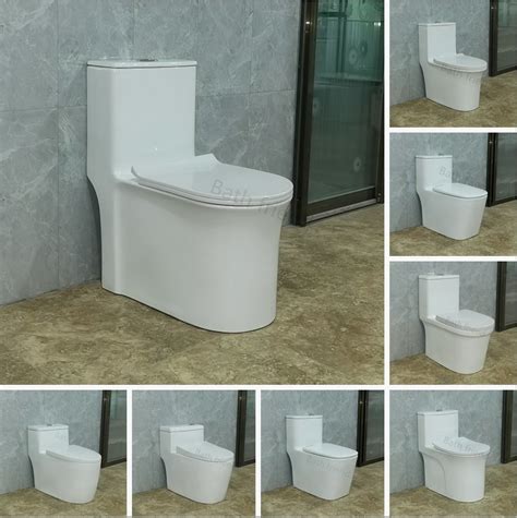 Round Floor Mounted Ce Siphon One Piece Wc Rimless Flush Toilet Ceramic